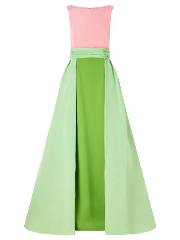 Carolina Herrera Convertible Silk-faille Gown - Green