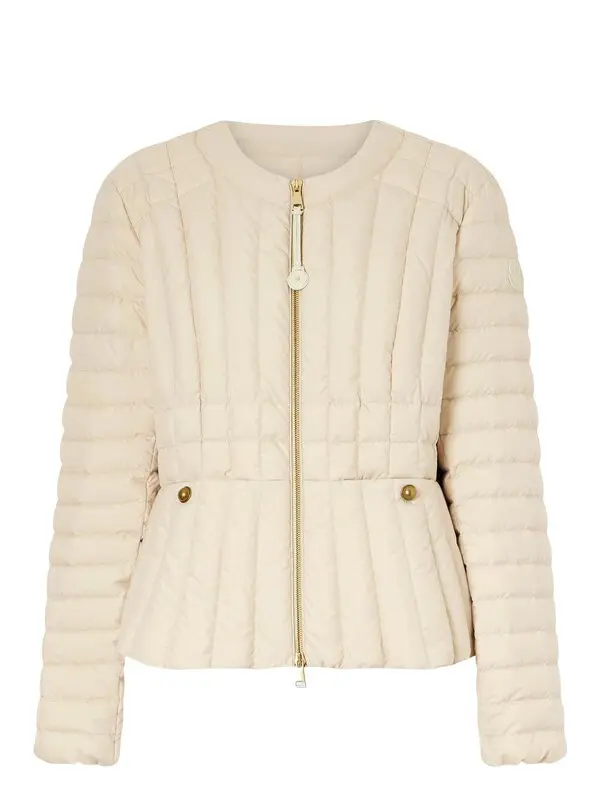 Moncler Menthe Appliquéd Padded Quilted Shell Down Jacket - White