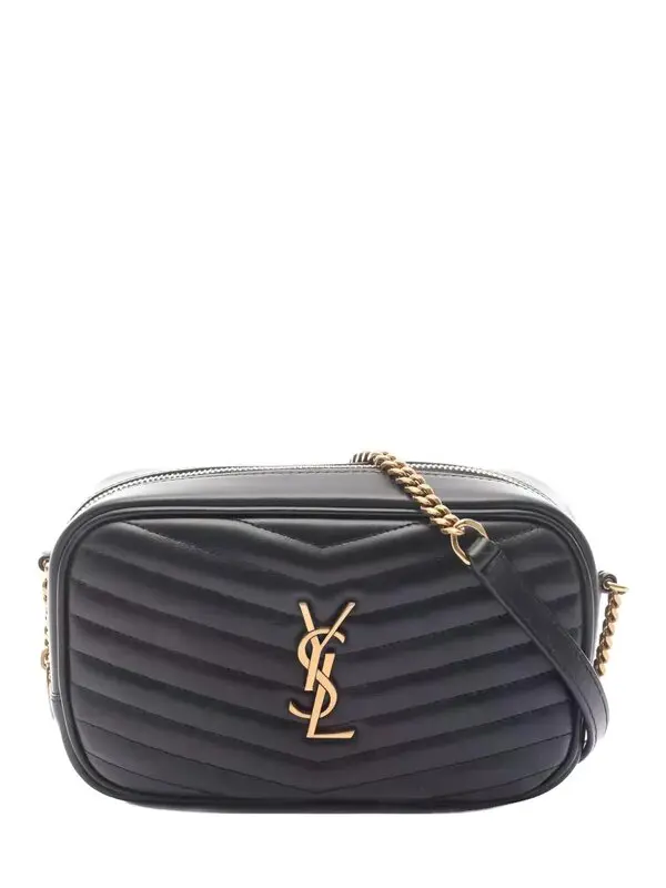 Saint Laurent Mini Lou Leather Crossbody Bag - Black