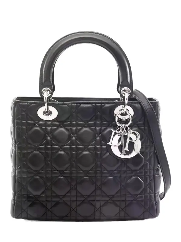 Dior Lady Cannage-leather Tote Bag - Black