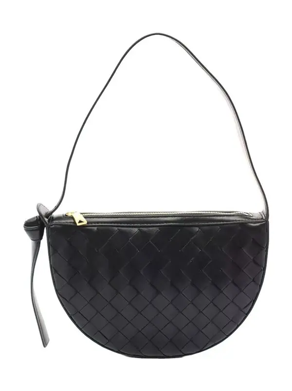 Bottega Veneta Mini Intrecciato Shoulder Bag - Black