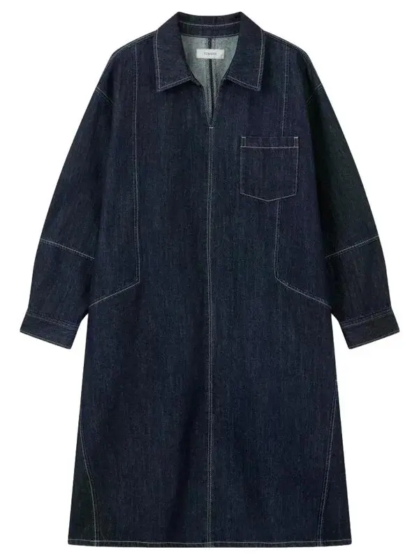STUDIO TOMBOY Paneled Denim Shirt Dress - Blue