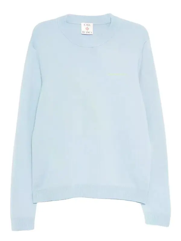 Casablanca Crewneck Knitted Jumper - Blue