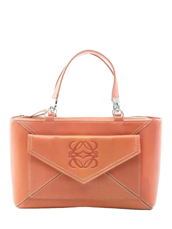 Loewe Logo-embossed Leather Handbag - Orange