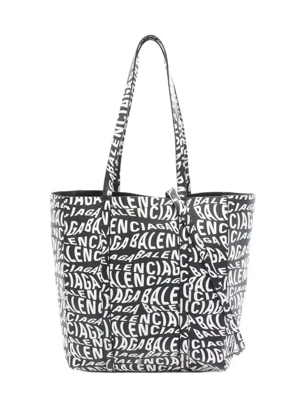 Balenciaga 2000s Xs Everyday Logo-pattern Tote - Black