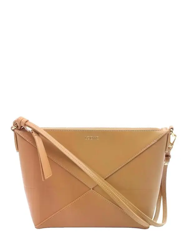 Loewe Puzzle Fold Leather Shoulder Bag - Brown