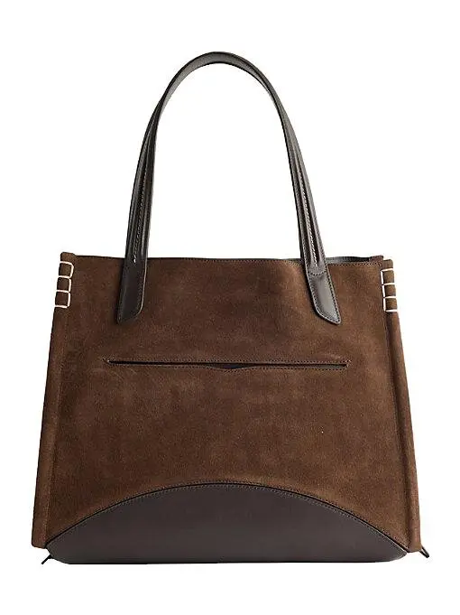 JW Anderson Loafer Cabas Suede Tote Bag - Brown