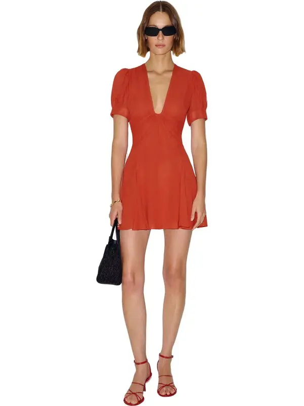 REFORMATION Akaia Mini Dress - Red