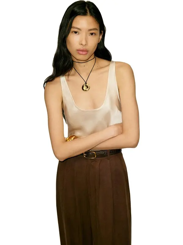 REFORMATION Silk Top - Ivory