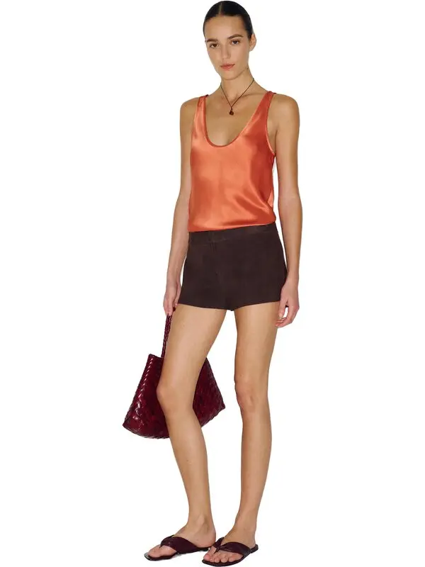 REFORMATION Veya Silk Top - Orange