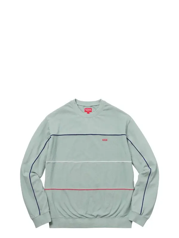 Supreme Piping Pique Crewneck Sweatshirt - Dusty Aqua