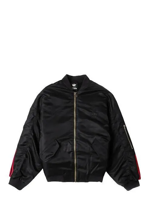 Adidas X Willy Chavarria Satin Bomber Jacket - Black/red
