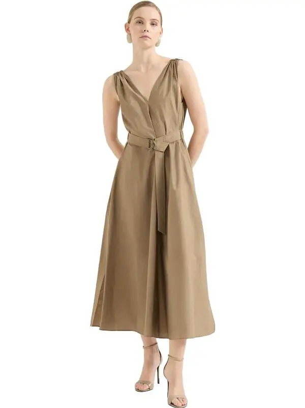 Brunello Cucinelli Dress With Belt - Sand