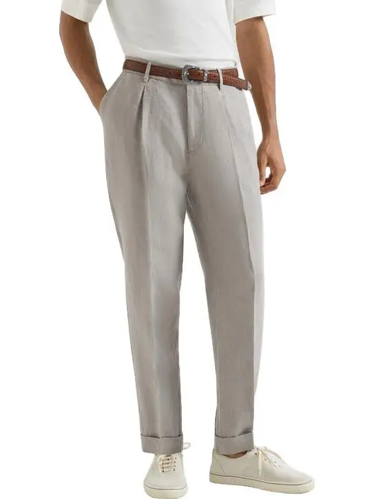 Brunello Cucinelli Gabardine Garment Dyed Trousers - Khaki