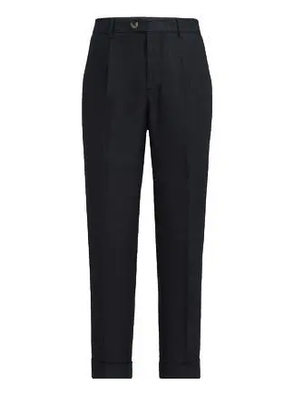 Brunello Cucinelli Gabardine Garment Dyed Trousers - Navy Blue