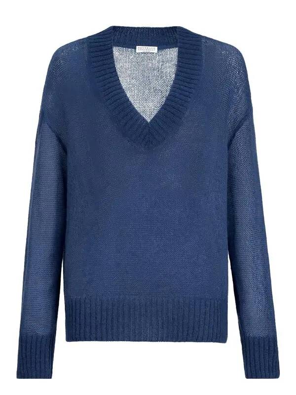 Brunello Cucinelli Virgin Wool And Mohair Sweater - Blue