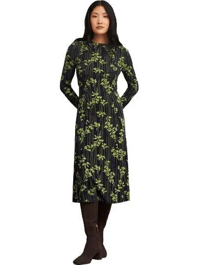 HOBBS LONDON Alison Jersey Midi Dress - Navy Green