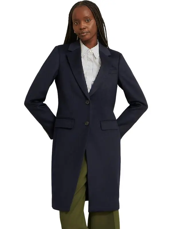 HOBBS LONDON Cavendish Wool Tailored Coat - Navy