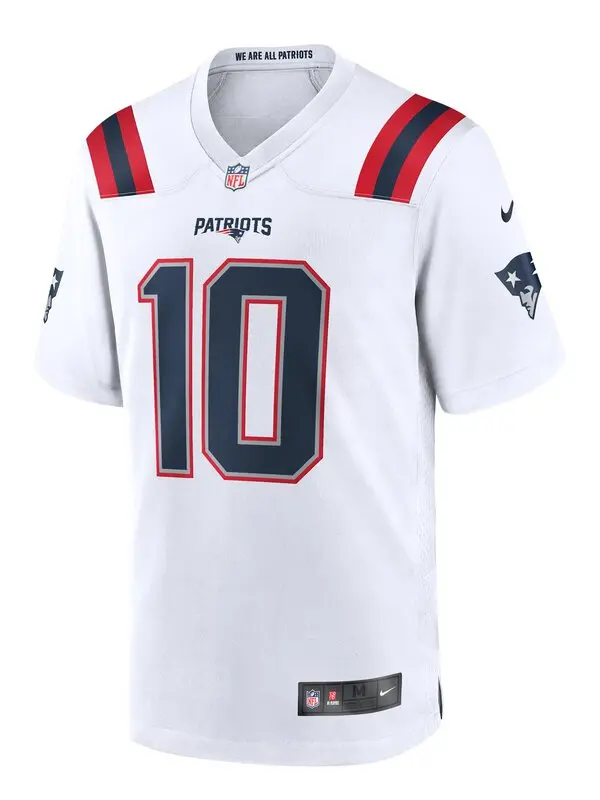 Nike Drake Maye New England Patriots Nfl Game Jersey - White