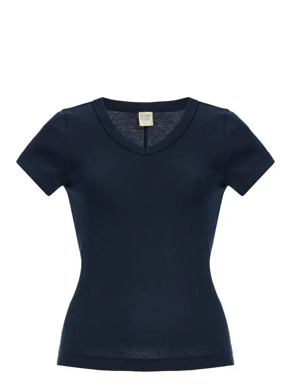 FLORE FLORE Jill Cotton T-shirt - Navy