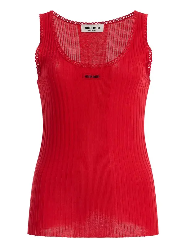 Miu Miu Wool Tank Top - Red