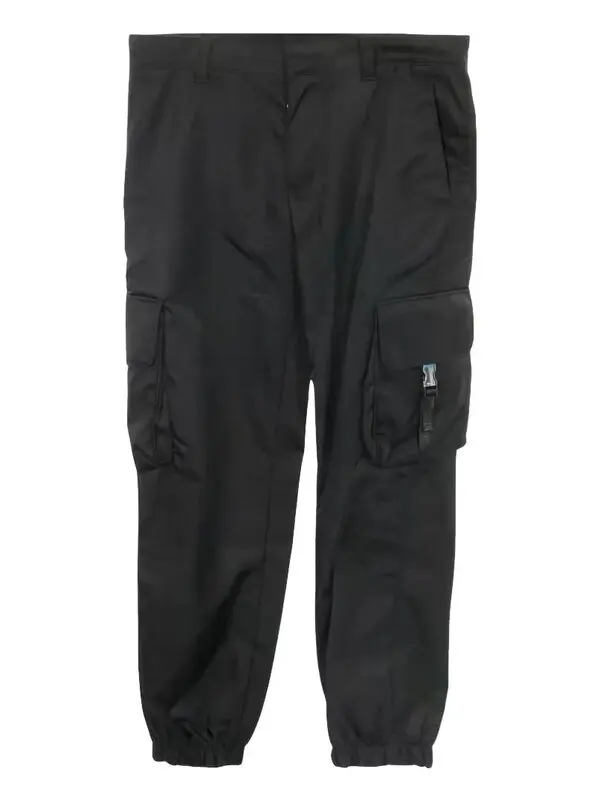 Prada 2000s Logo-plaque Cargo Trousers - Black