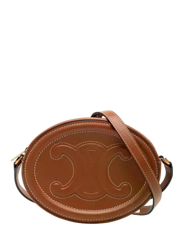 Celine Small Cuir Triomphe Oval Crossbody Bag - Brown