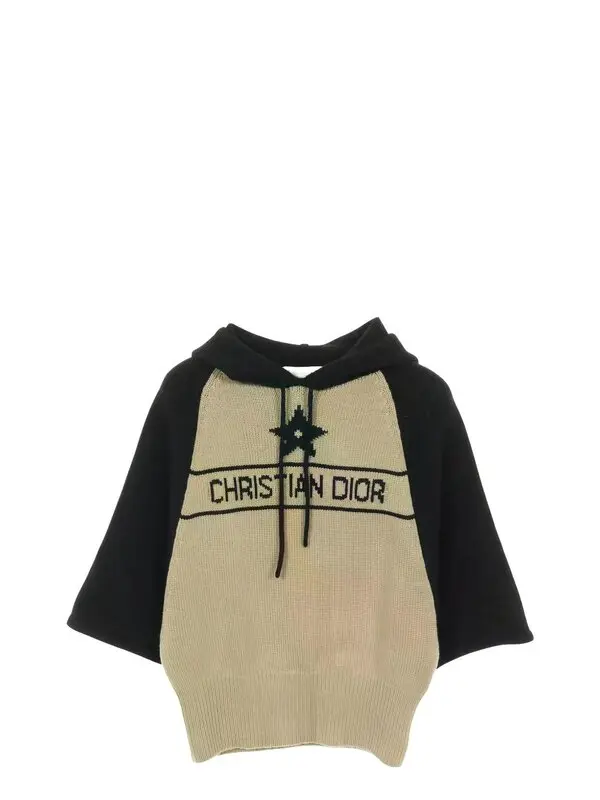 Dior 2010s Logo-intarsia Hoodie - Neutrals