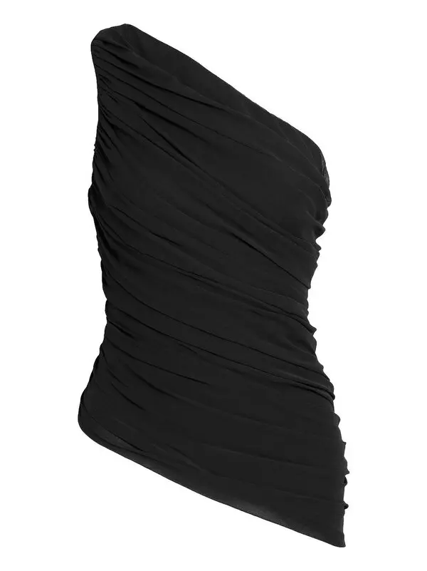 ABADIA Layal One-shoulder Top - Black