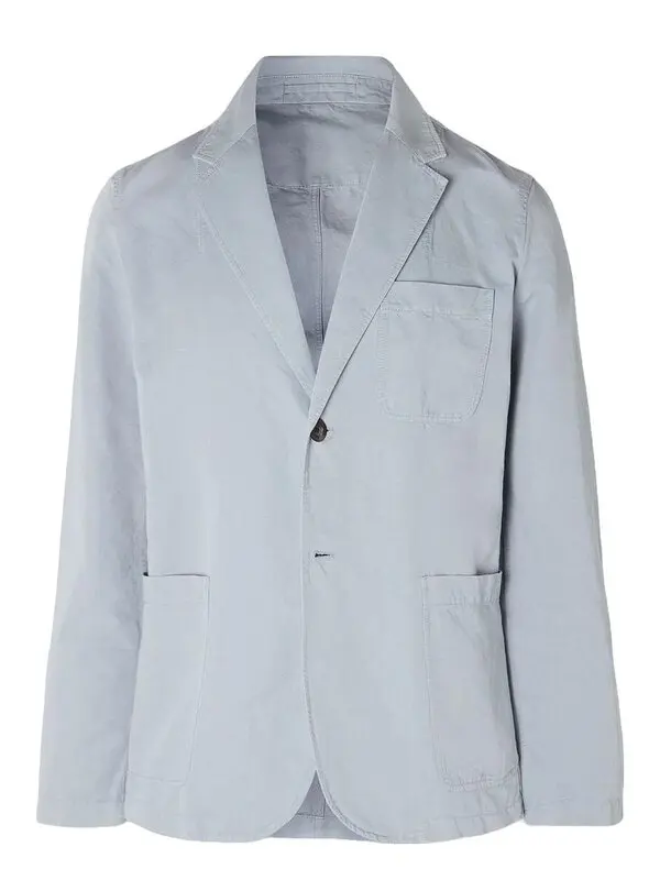 Mr P. Slimfit Cotton And Linenblend Twill Blazer - Sky Blue