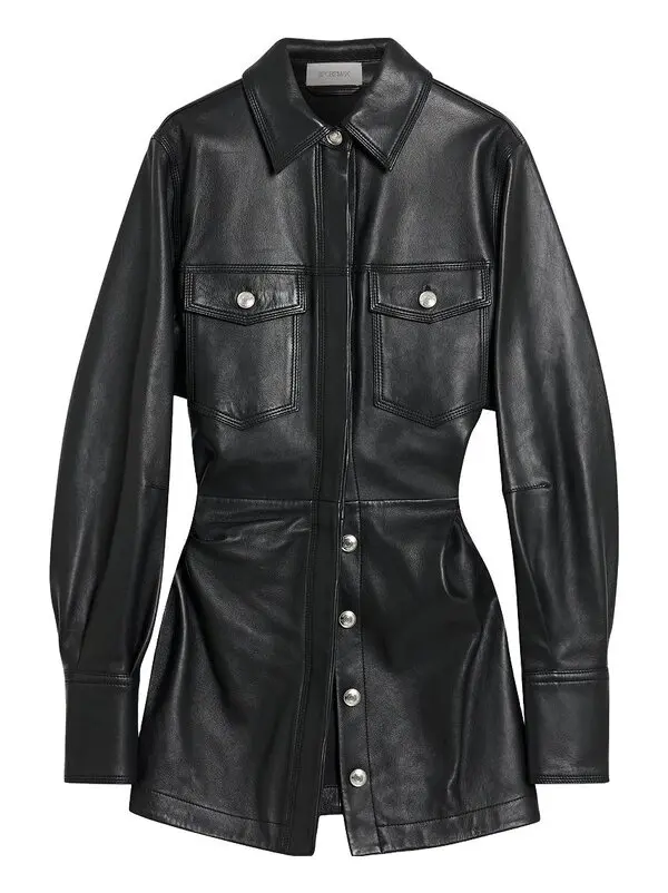 Sportmax Tobia Leather Jacket - Black
