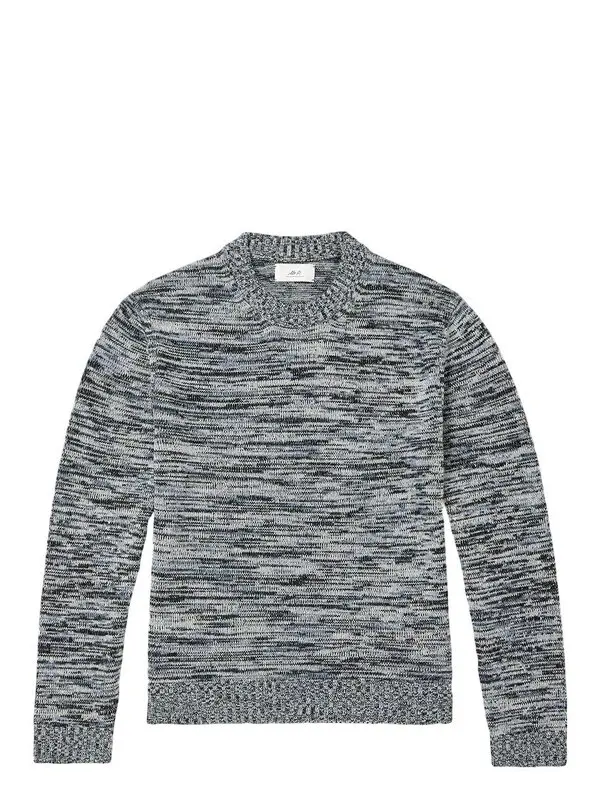 Mr P. Striped Wool Sweater - Slate Blue