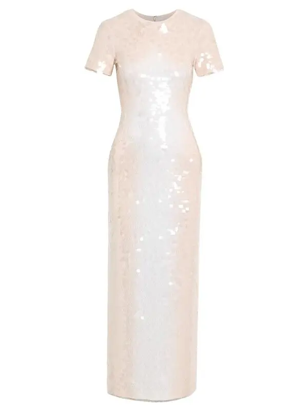 Sportmax Ranghi Sequined Jersey Maxi Dress - Blush