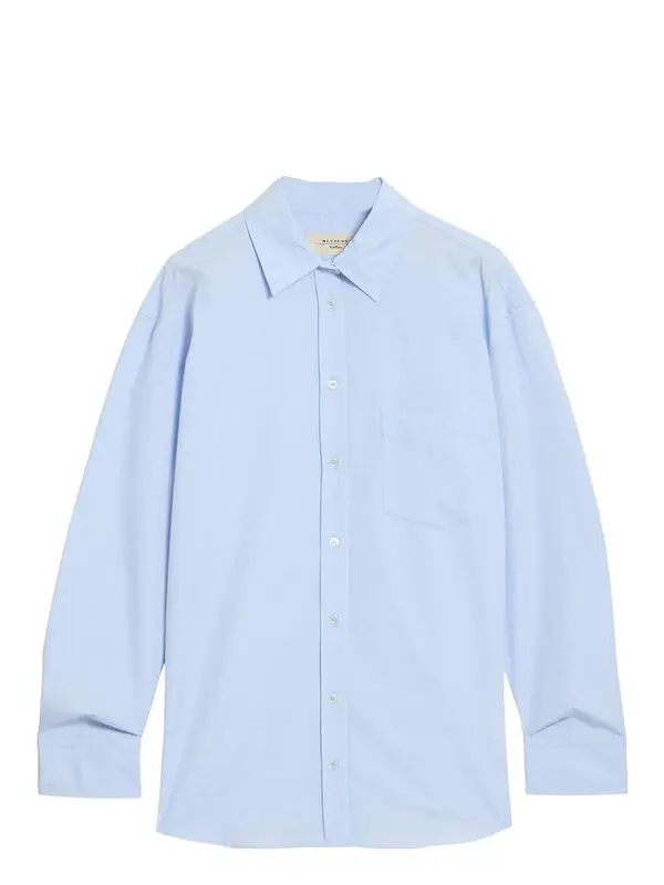Max Mara Alete Cotton-poplin Shirt - Light Blue