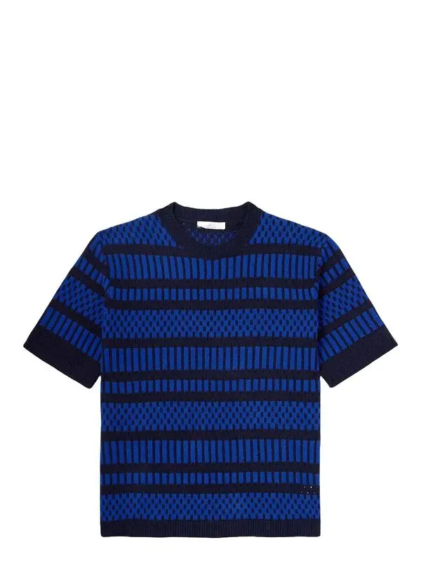 Mr P. Striped Terry Tshirt - Royal Blue