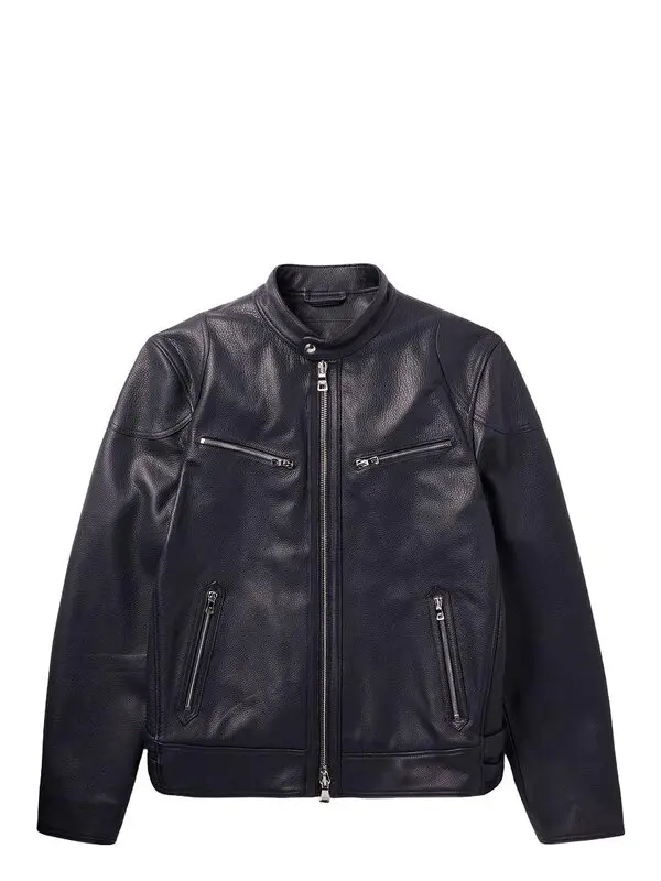 Mr P. Leather Jacket - Midnight Blue