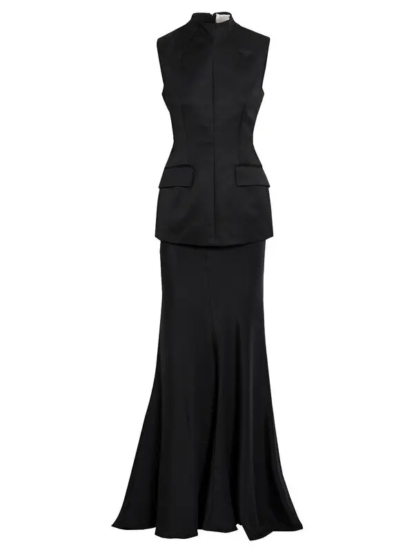 Sportmax Cileno Layered Gown - Black