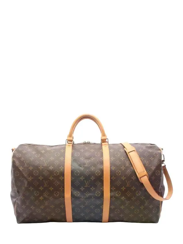 LOUIS VUITTON 1997 Monogram Keepall Bandouliere 60 Travel Bag - Brown