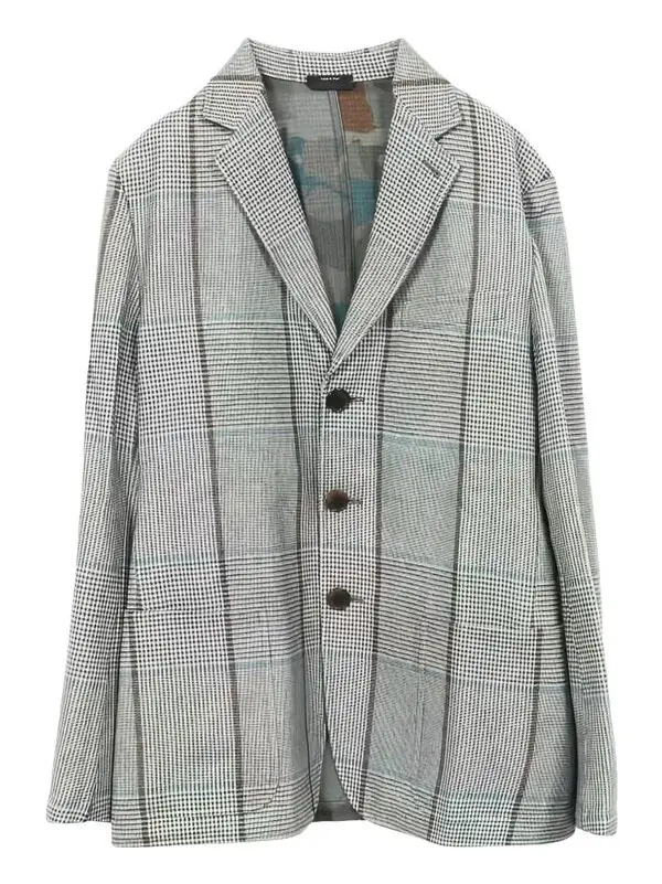 Hermès 2010s Check-pattern Blazer - Grey