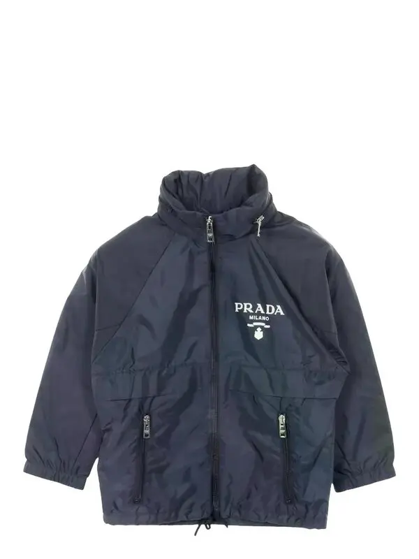 Prada 2000s Concealed-hood Jacket - Blue