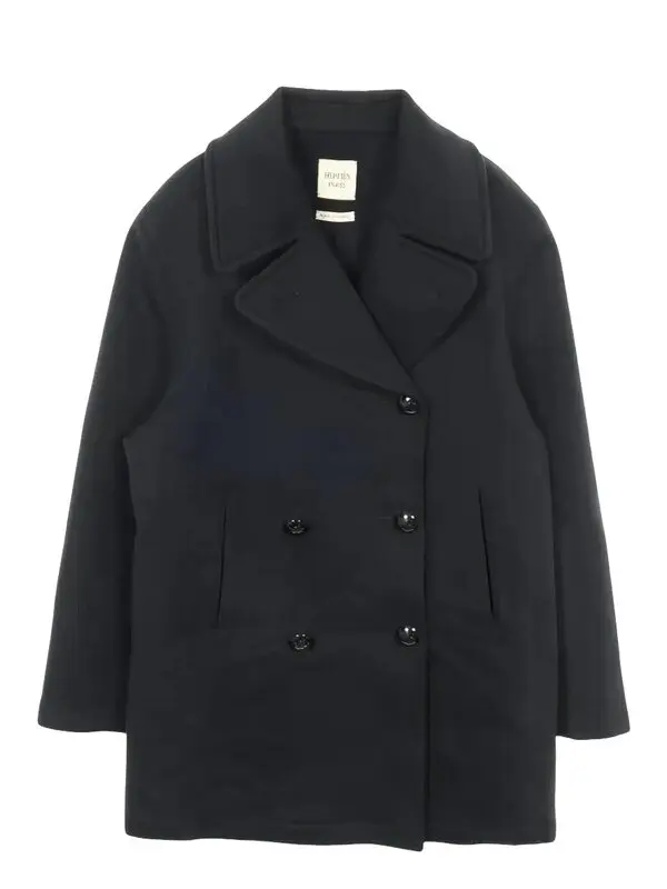 Hermès Double-breasted Cashmere Coat - Black