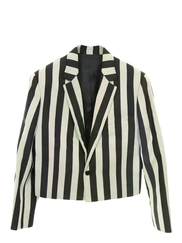 Celine 2000s Striped Cropped Blazer - Grey