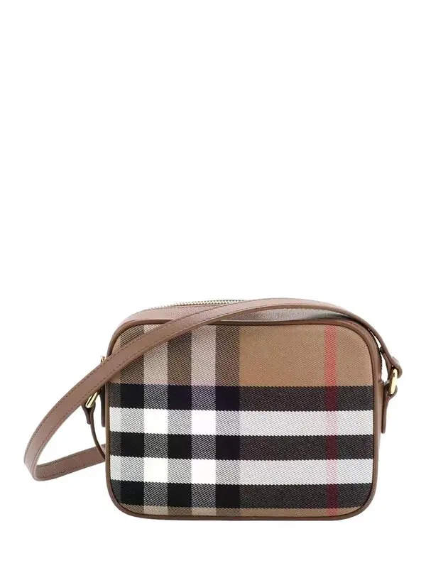 Burberry Camera Bag House Check Canvas Small Crossbody Bag - Brown