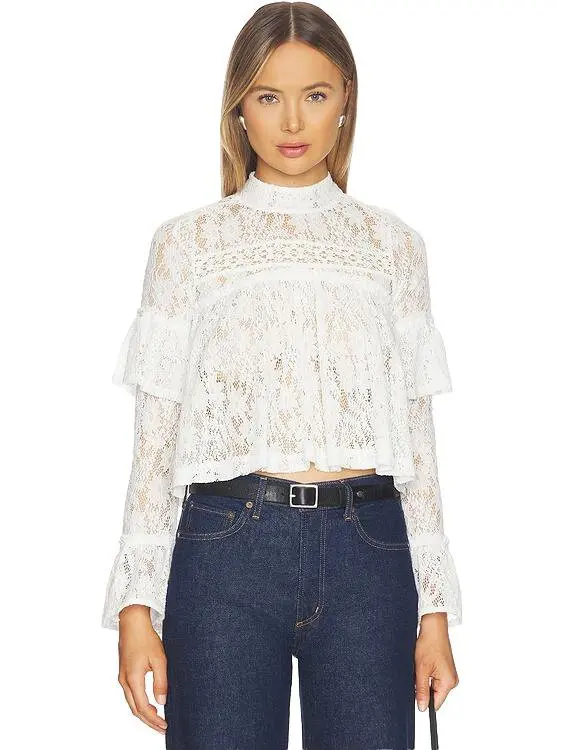 Free People Lilabeth Lace Top - Clean Ivory