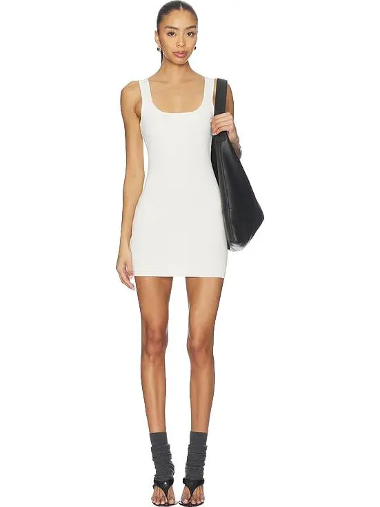 ENTIRE STUDIOS Square Neck Knit Mini Dress - Off White