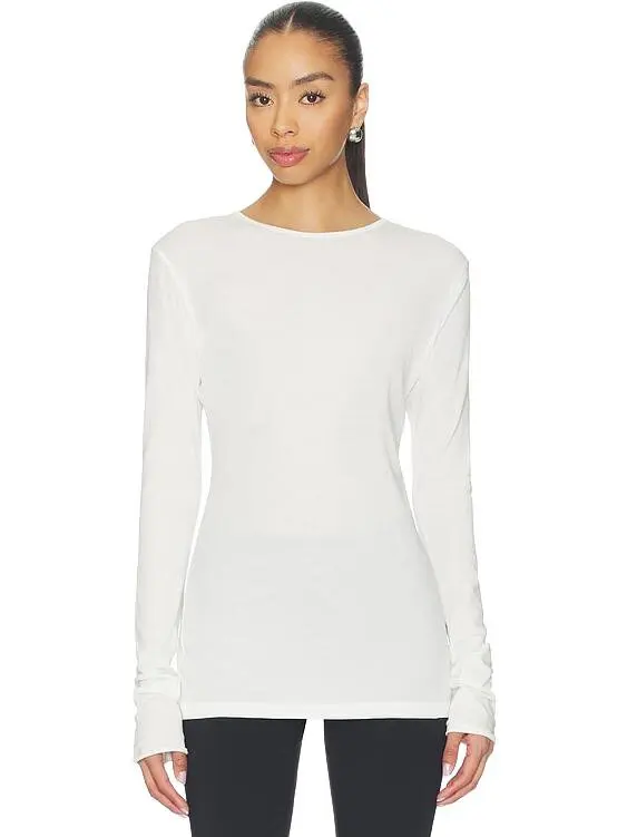 ENTIRE STUDIOS Sheer Long Sleeve Top - White