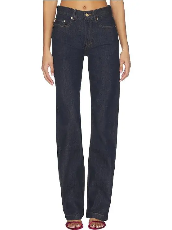 Casablanca Selvedge Embroidered Laurel Jean - Indigo