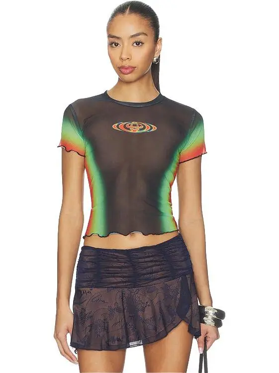 Casablanca Printed Mesh Top - Multi
