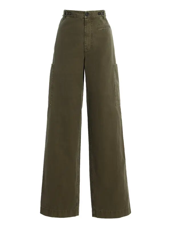 JW Anderson Cotton Canvas Cargo Trousers - Khaki