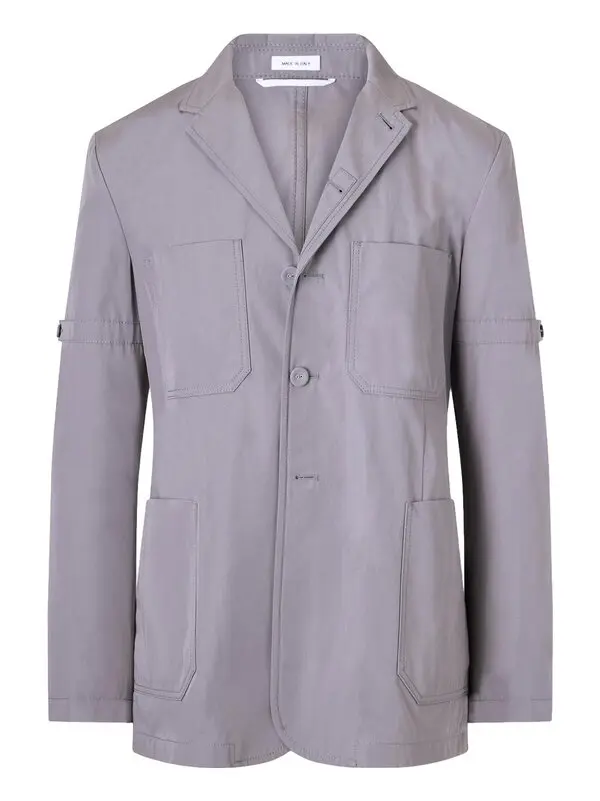 Thom Browne Belted Cotton Blazer - Gray